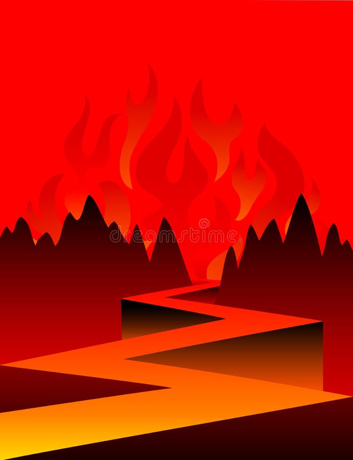 Camino al infierno/EPS ilustración del vector. Ilustración de fondo ...