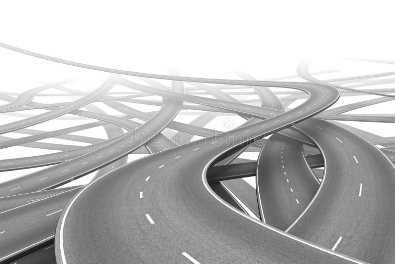 Caminos múltiples stock de ilustración. Ilustración de carretera - 55462403