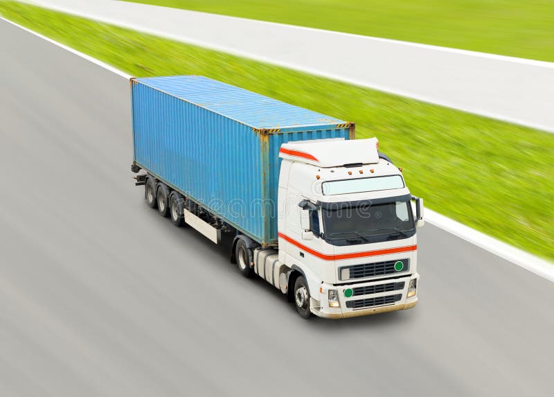 Camion avec le conteneur image stock. Image du cargaison - 4885871