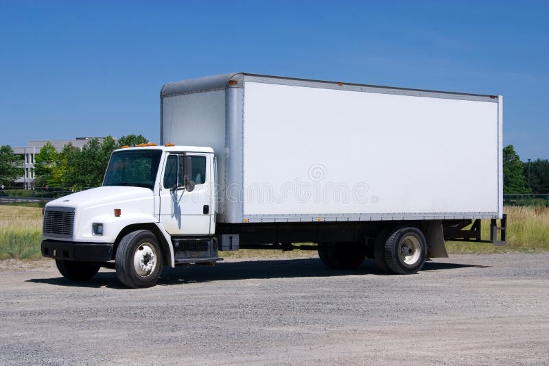 Camion De Distribution Blanc D'isolement Image stock - Image du ...