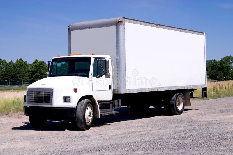 Camion De Livraison Blanc Isolé Photo stock - Image of camionneur ...