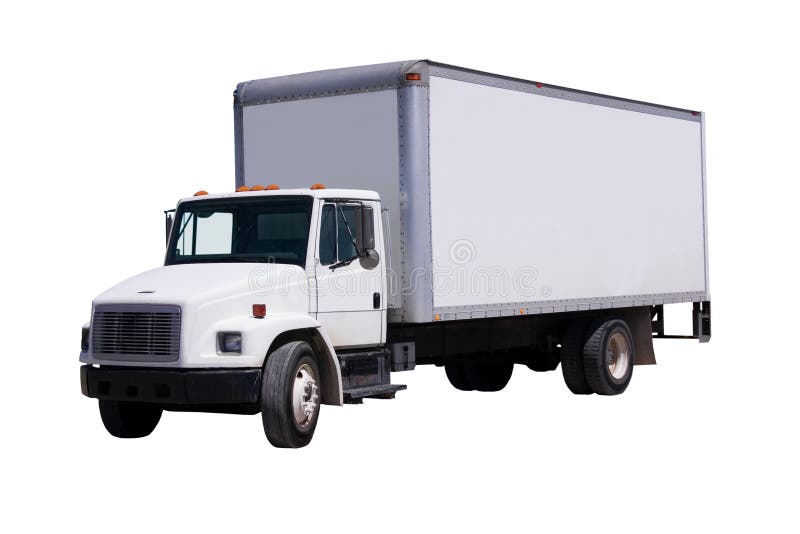 Camion De Distribution Blanc D'isolement Photo stock - Image du fret ...