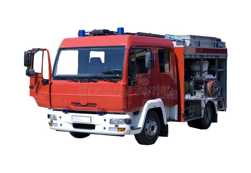 Vue De Face De Camion De Pompiers D'isolement Photo stock - Image du ...