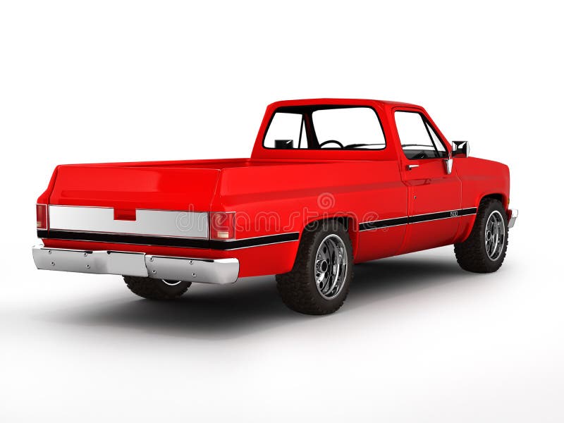 Camion Pick-up Rouge D'isolement Sur 3d Blanc Illustration Stock ...