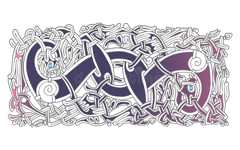 Cammin Casket Colorized Ancient Viking Ornament Stock Illustration ...