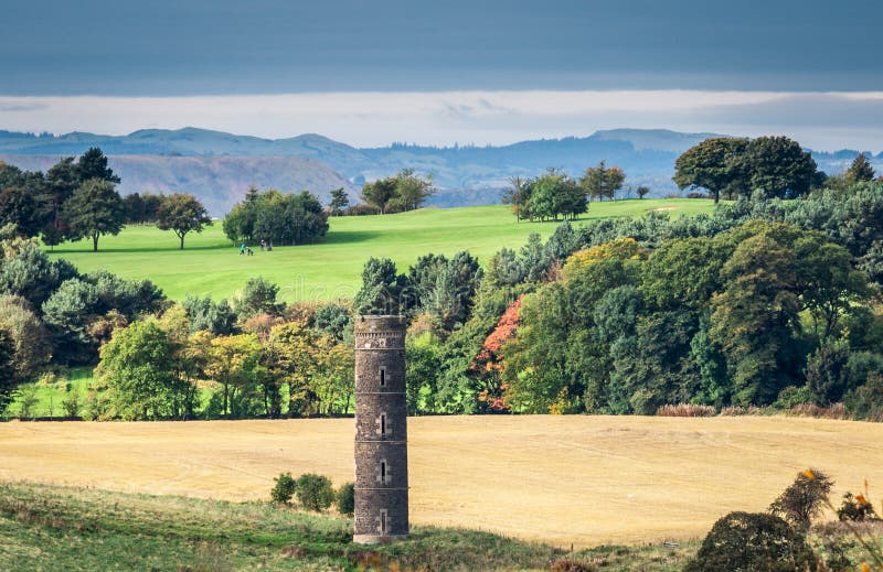 Cammo Tower - Edinburgh stock photo. Image of overview - 101969500