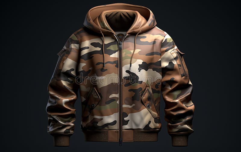 Camo Jacket with No Background Distractions Stock Illustration ...