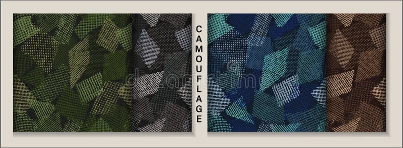 Camo Patterns with Scattered Tulle Pieces, Patches Stock Vector ...