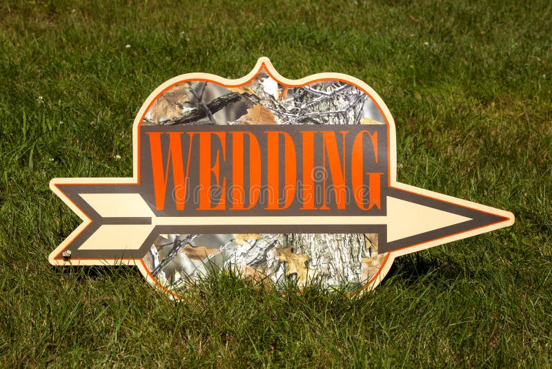 Camo Wedding Sign stock photo. Image of decor, camouflage - 74879376