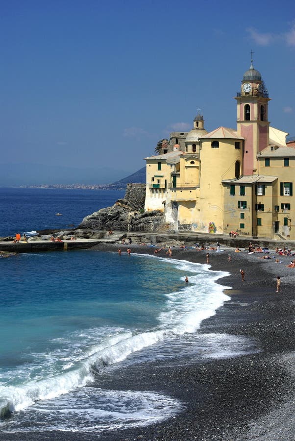 Camogli, Italy stock image. Image of italy, surf, buildings - 1909163