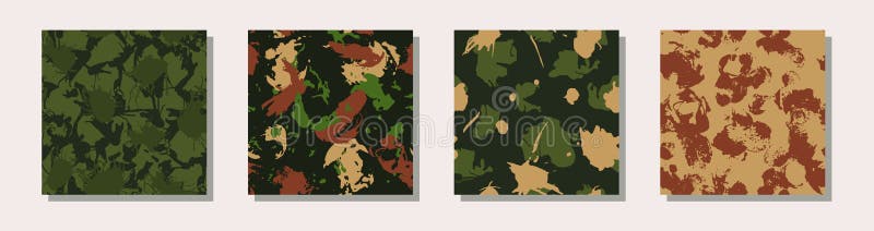 Camouflage Abstract Seamless Pattern Collection. Stock Vector ...
