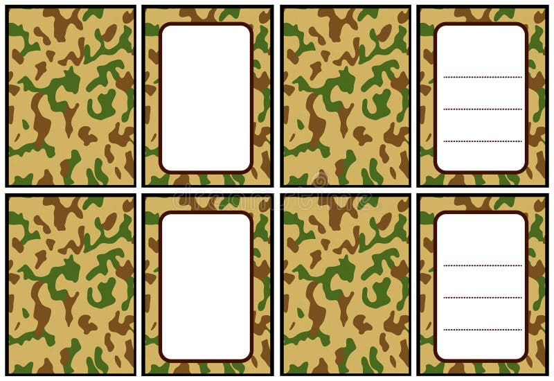 Camouflage Background, Reverse and Obverse Labels. Desert Pattern ...