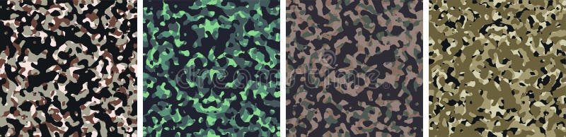 4 Camouflage Background Set Pattern Design Vector Stock Vector ...
