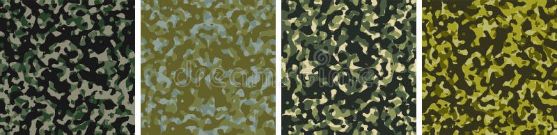 4 Camouflage Background Set Pattern Design Vector Stock Vector ...