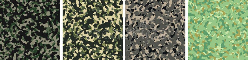 4 Camouflage Background Set Pattern Design Vector Stock Vector ...