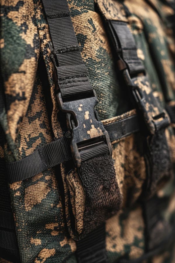 Camouflage Backpack on White Stock Photo - Image of unmanned, white ...