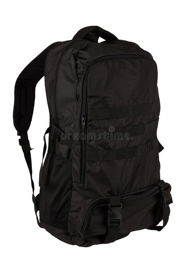 Camouflage Backpack on White Stock Photo - Image of unmanned, white ...
