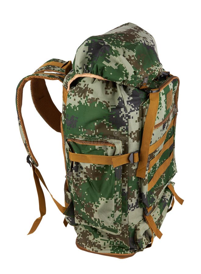 Camouflage Backpack on White Stock Photo - Image of hunt, army: 284555254