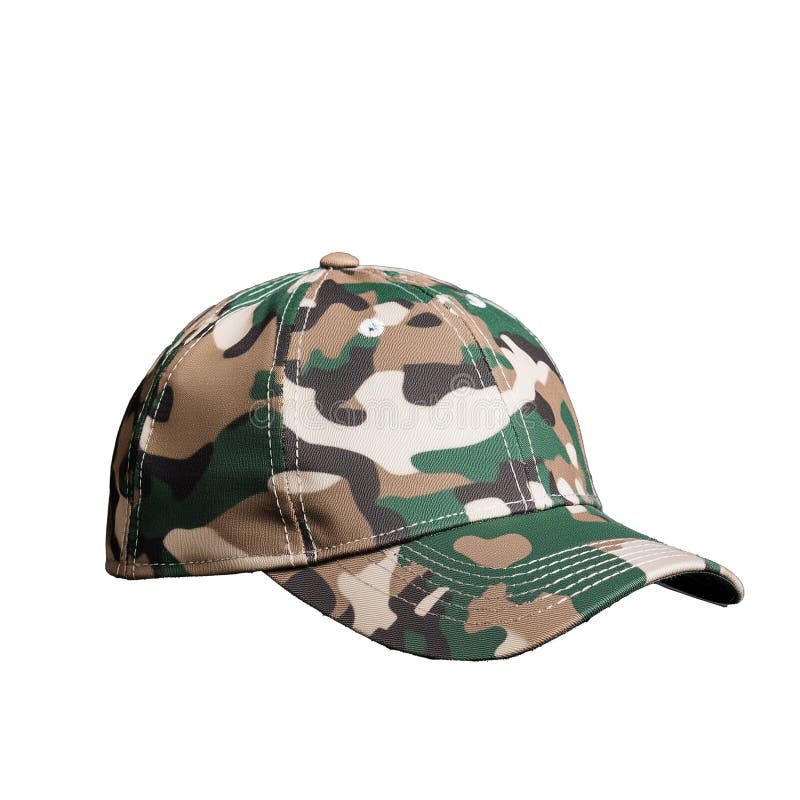 Camouflage Baseball Cap with Detailed Patterns on Transparent ...