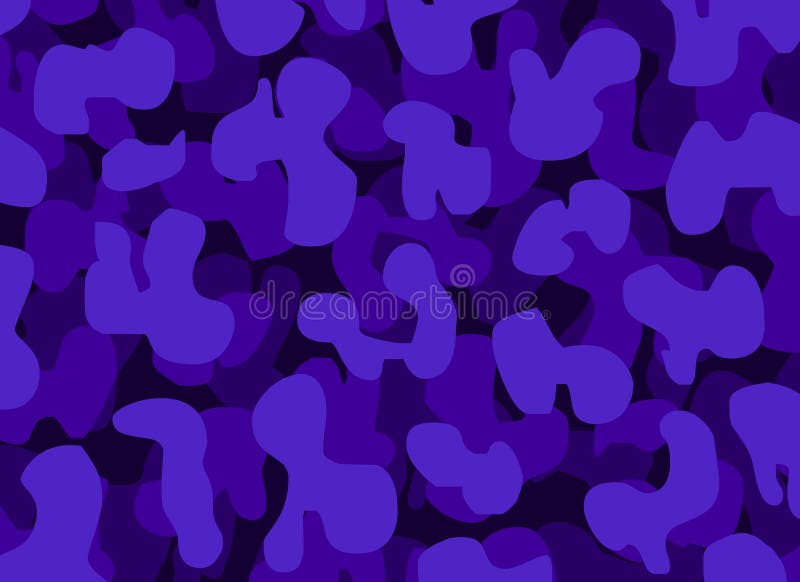 Camouflage Blue Background Textile Uniform. Cartoon Seamless Pattern ...