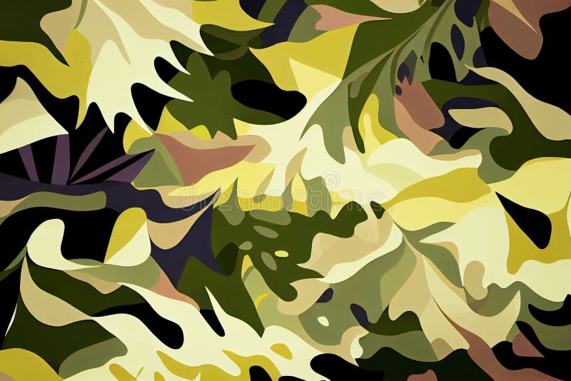 Camouflage or Camo Color Background with Abstract Leaf or Jungle ...