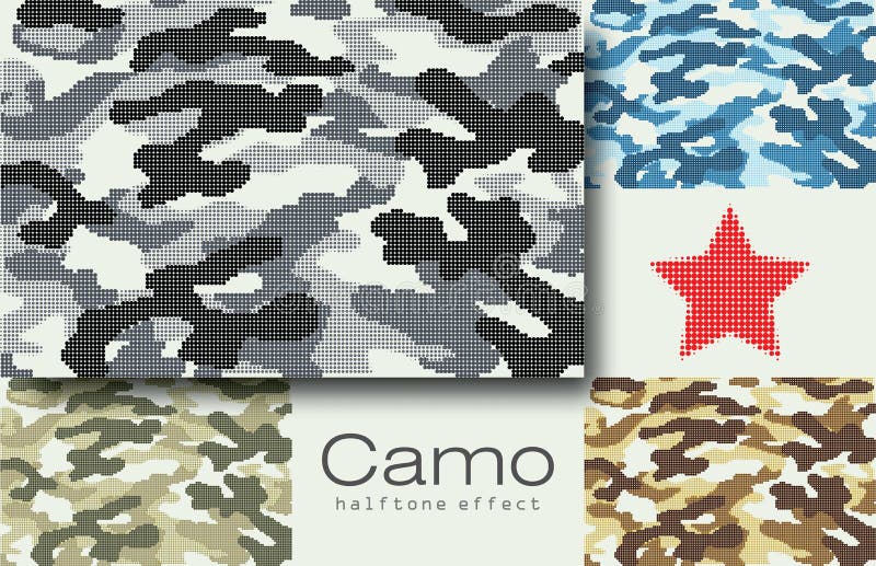 Camouflage Fabric Dot Halftone Effect Vector Stock Vector ...