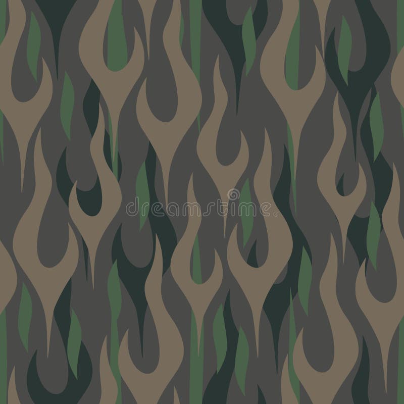 Camouflage Flames Seamless Repeating Pattern Vector Illustration Stock ...