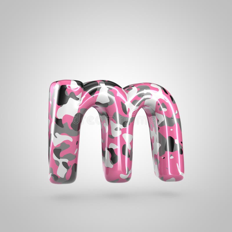 Camouflage Letter K Lowercase with Pink, Grey, Black and White ...