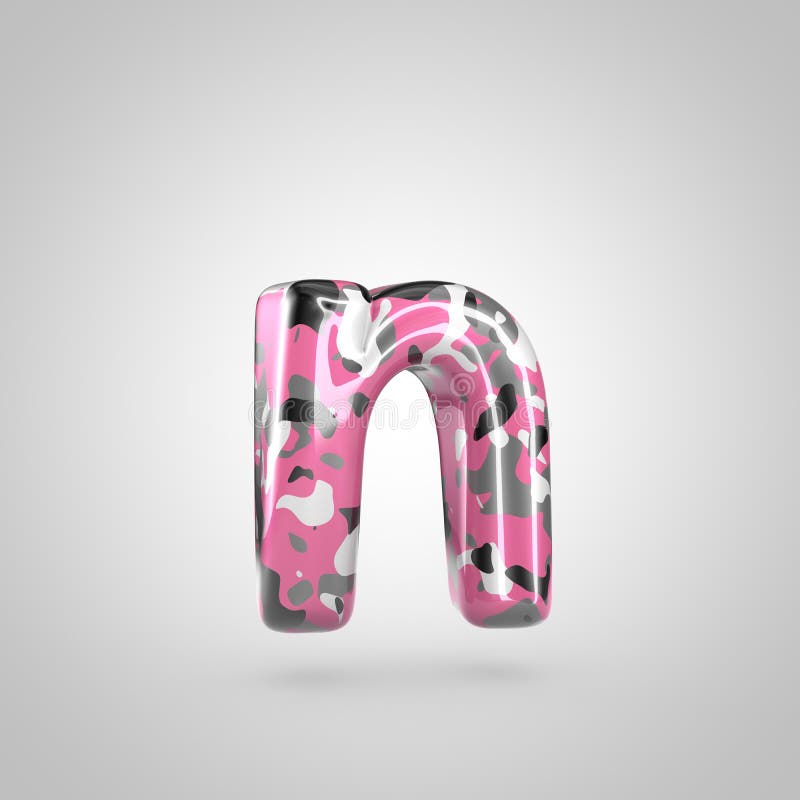 Camouflage Letter N Lowercase with Pink, Grey, Black and White ...