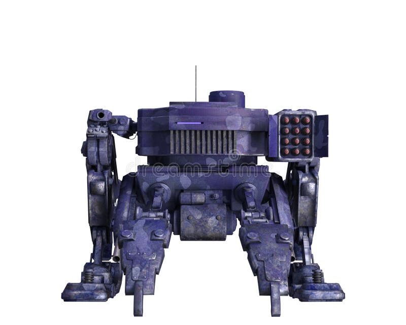 Camouflage Mech in a White Background Stock Illustration - Illustration ...