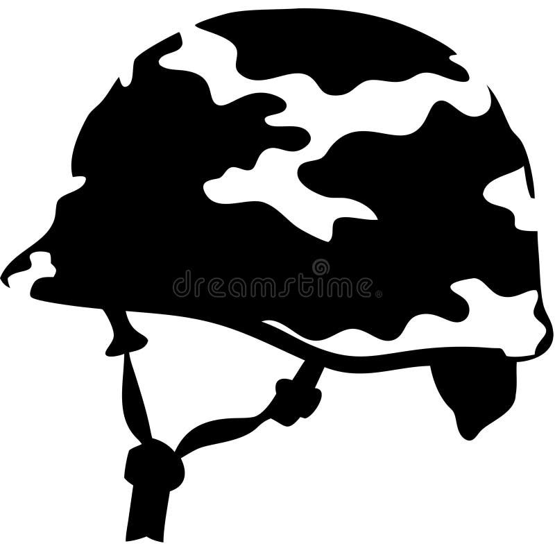 Camouflage Military Helmet Vector Illustration for Design Projects and ...
