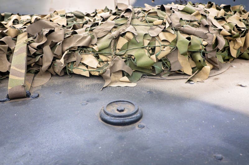 Camouflage Netting on Military Equipment Stock Image - Image of ...