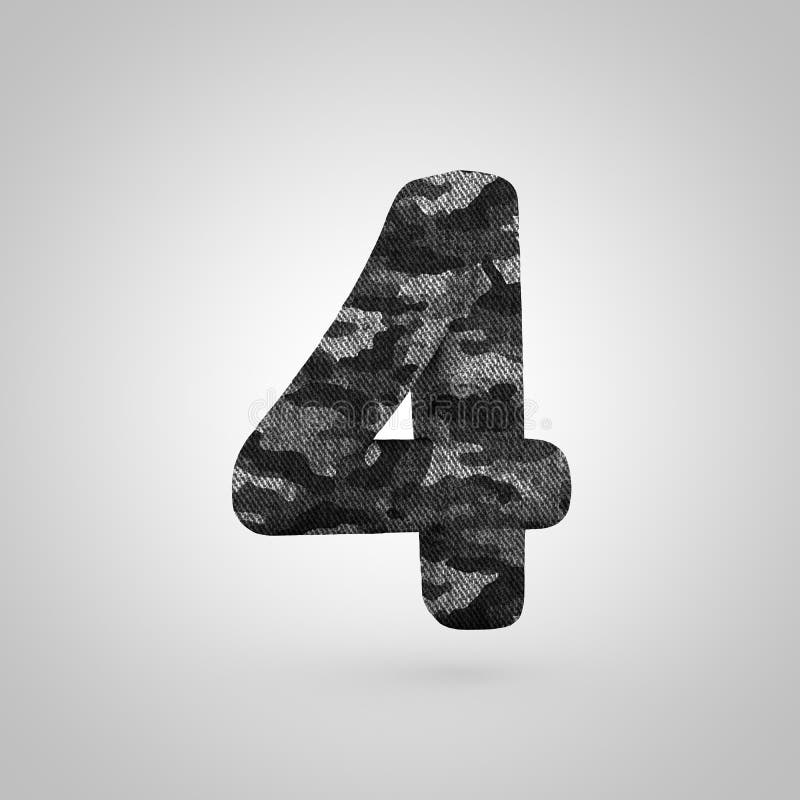 Number 9 with Camouflage Texture Isolated on White Background. Stock ...