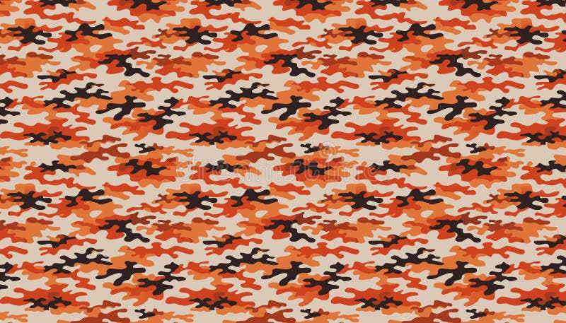Camouflage Orange and Black Colors Pattern Background. Vector ...