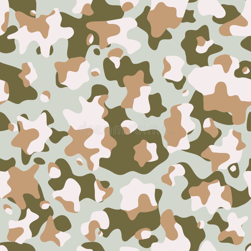 Camouflage Pattern Background, Seamless Vector Texture. Classic ...