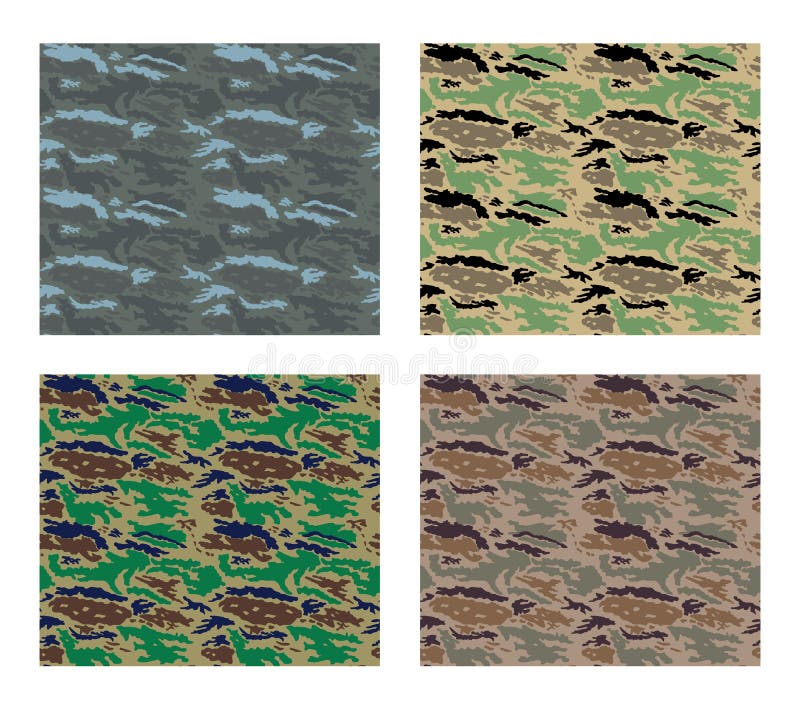 Camouflage Pattern Design with Different Color Stock Vector ...