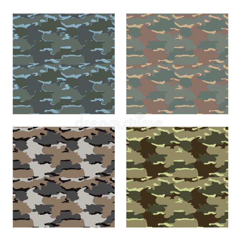 Camouflage Pattern Design with Different Color Stock Vector ...
