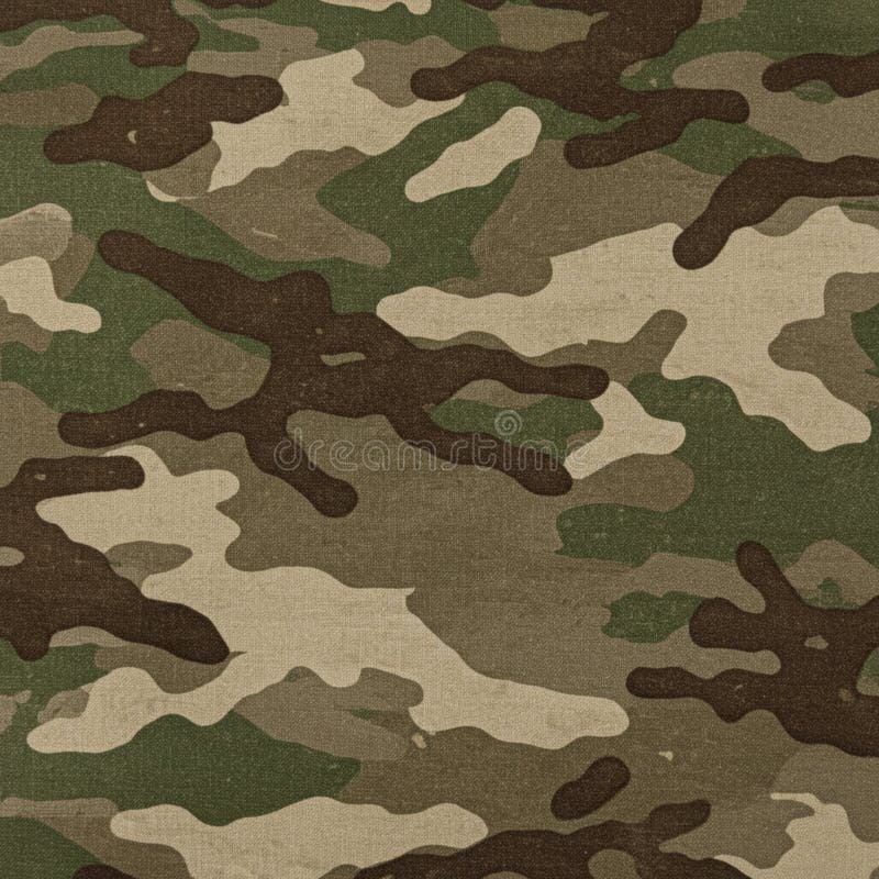 Camouflage Pattern Featuring Irregular Patches in Green, Brown, and ...