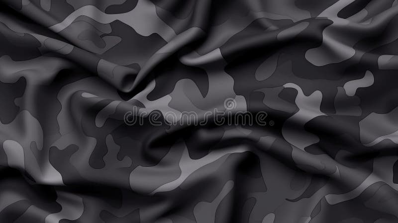 Camouflage Pattern. Trendy Dark Gray Camouflage Fabric Stock ...
