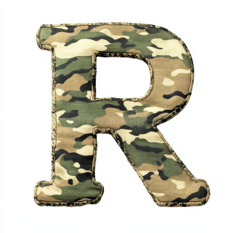 A Camouflage-patterned Letter "R" Designed for Decorative or ...