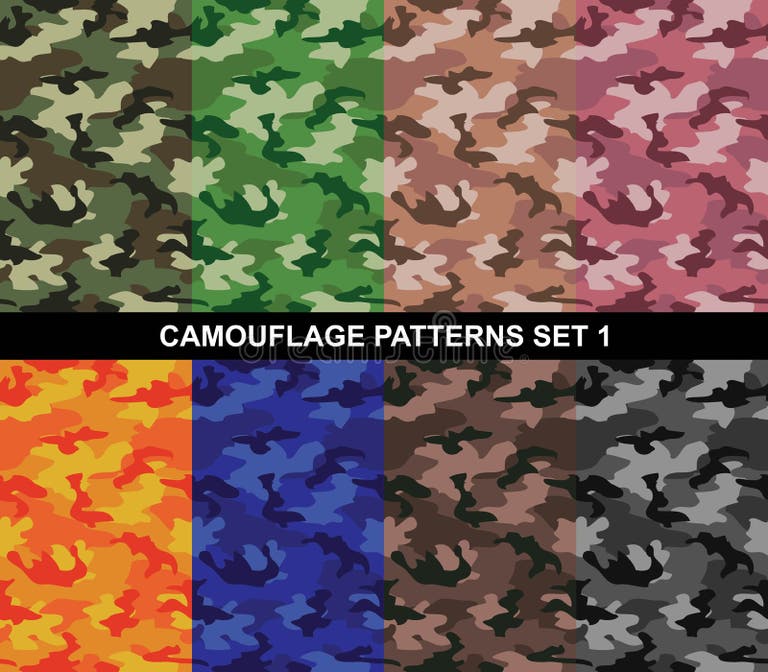 Camouflage Patterns Set 1 - Simple Camouflage Stock Vector ...