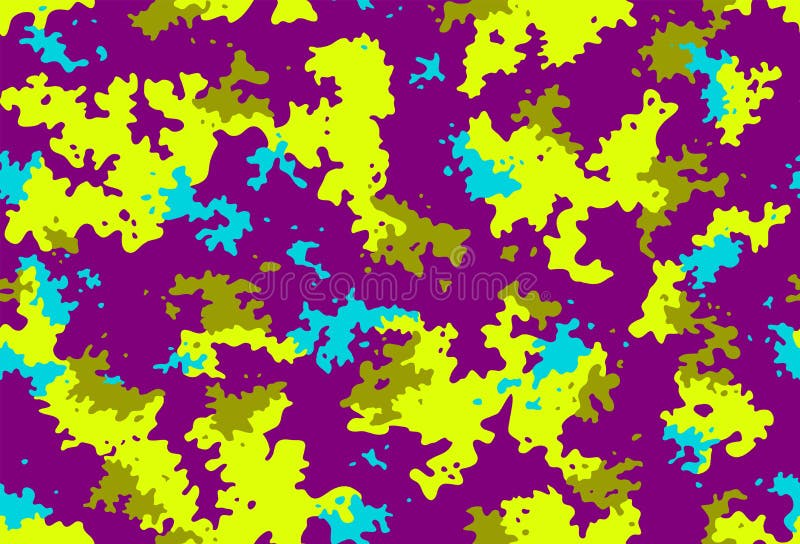 Camouflage Seamless Pattern in Bright Stock Illustration - Illustration ...
