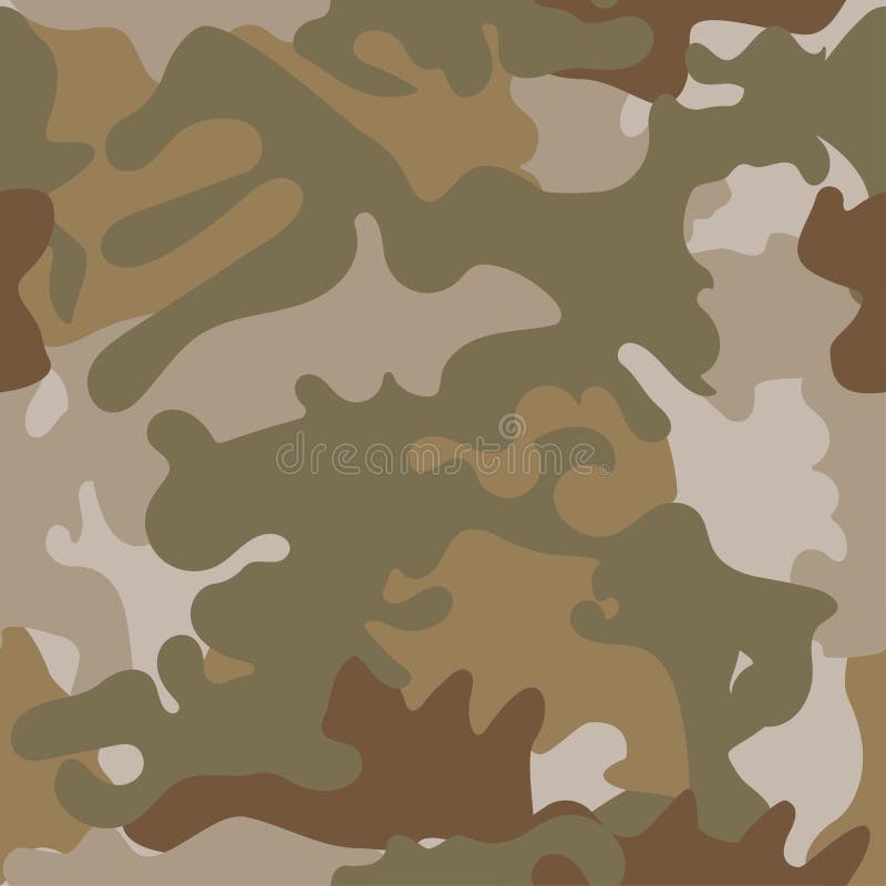 Camouflage Seamless Pattern. Khaki Texture Stock Illustration ...