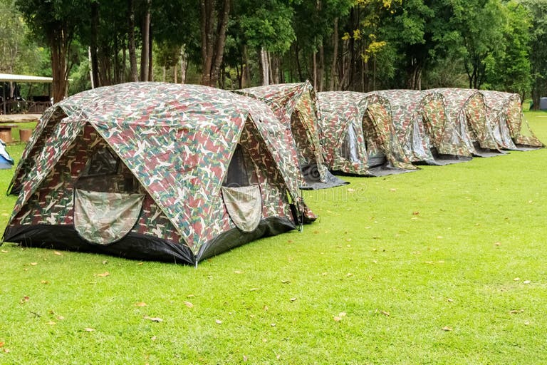 Camouflage Tents stock photo. Image of nature, park, outdoor - 44160256