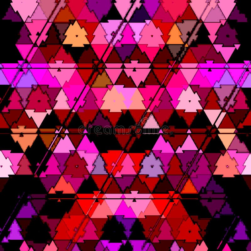 Camouflage Triangle Continuous Pattern in Shining Pink, Red, Grenadine ...
