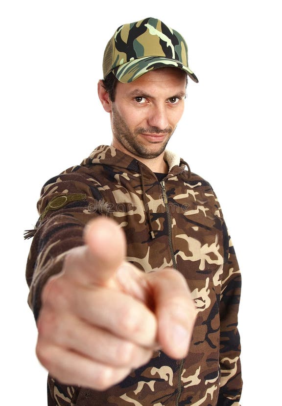 Camouflaged stock image. Image of human, hunter, pointing - 9529413