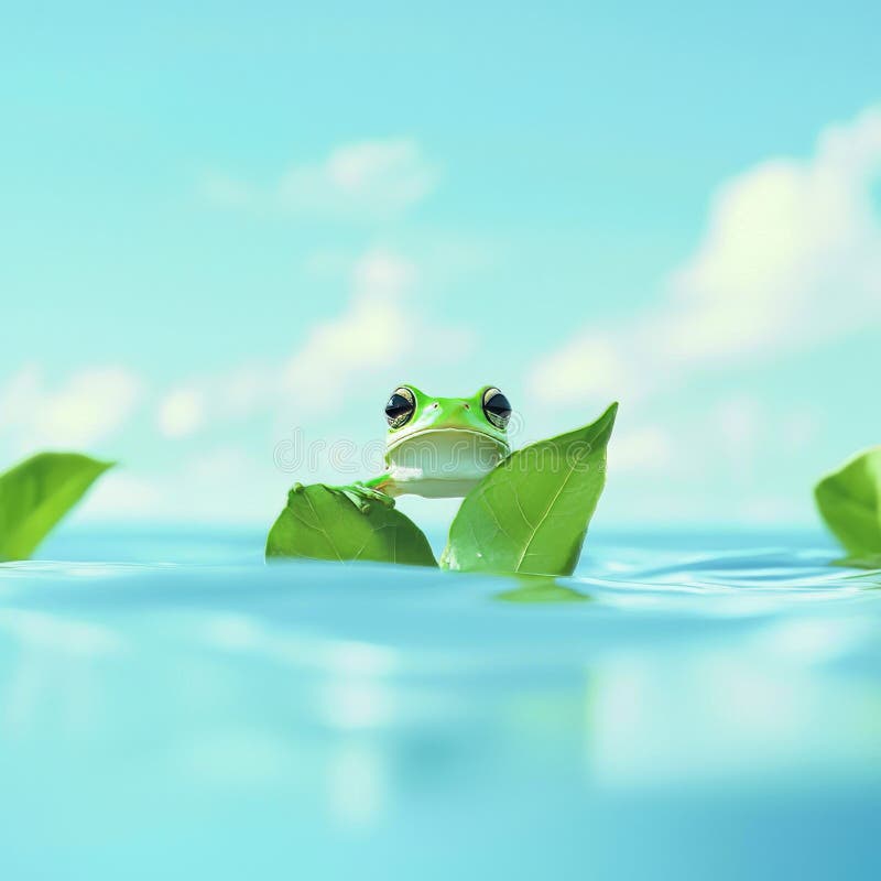 Camouflaged Against a Leaf, Nearly Invisible Frog Stock Image - Image ...