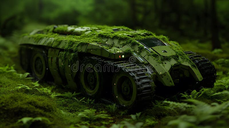 Moss-covered Armored Vehicle, Camouflaged and Hidden in Overgrown ...