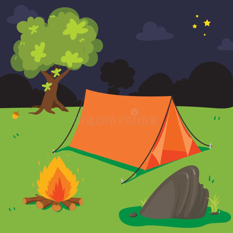Camp Background Vector Design Stock Illustration - Illustration of draw ...