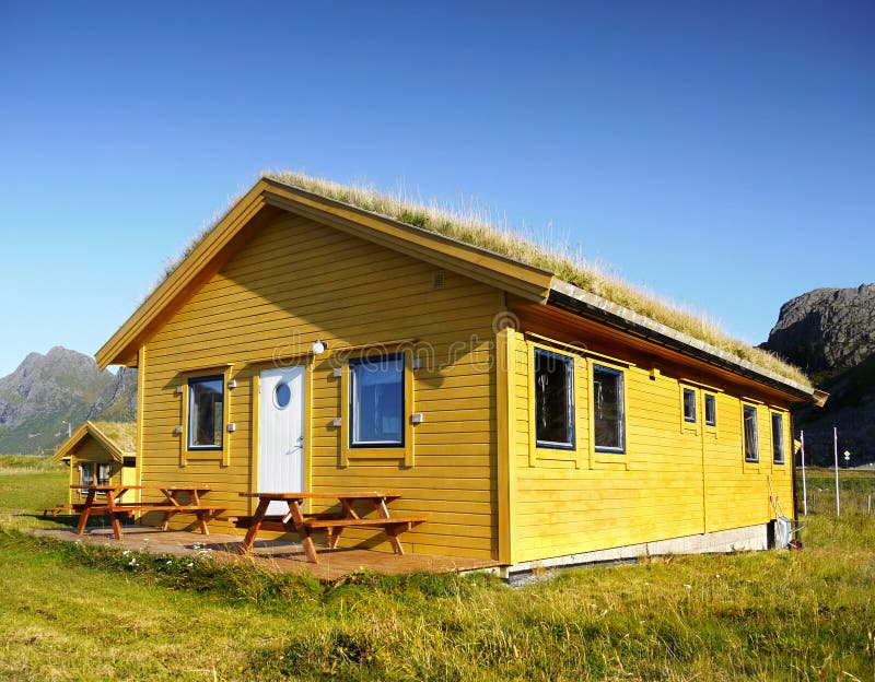 Camp Cabin in Norway stock photo. Image of comfortable - 74067150